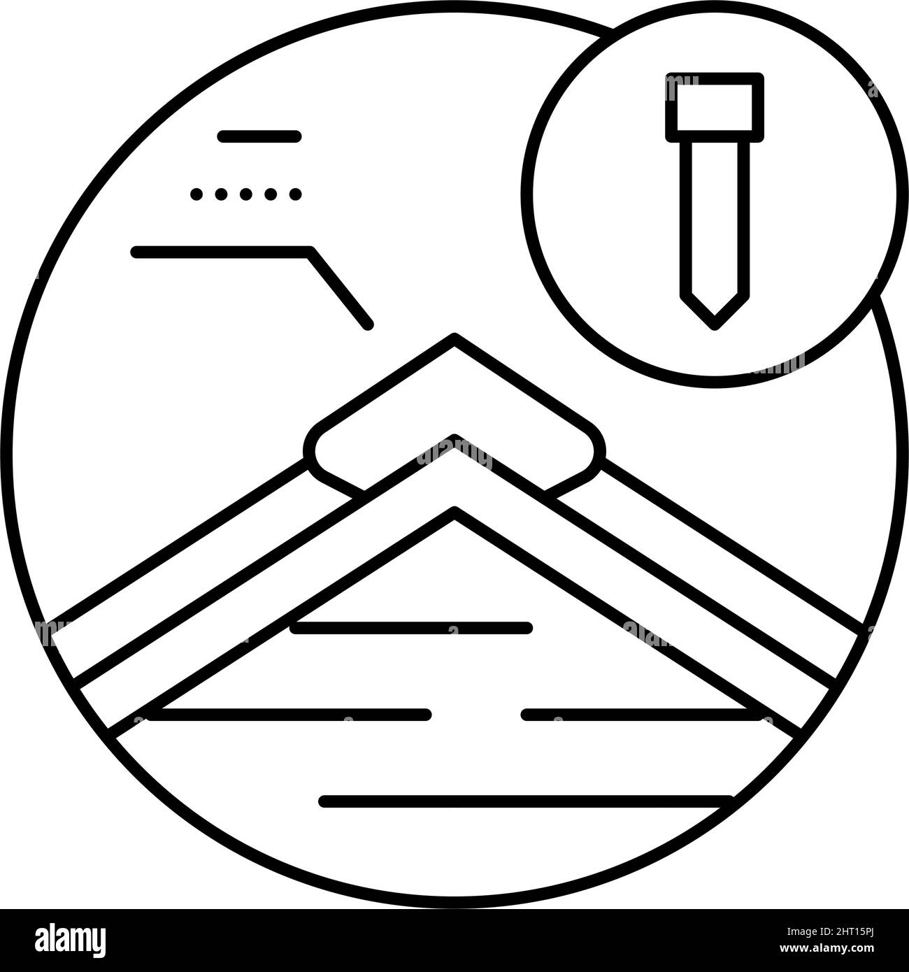 hip and ridge caps line icon vector illustration Stock Vector Image ...