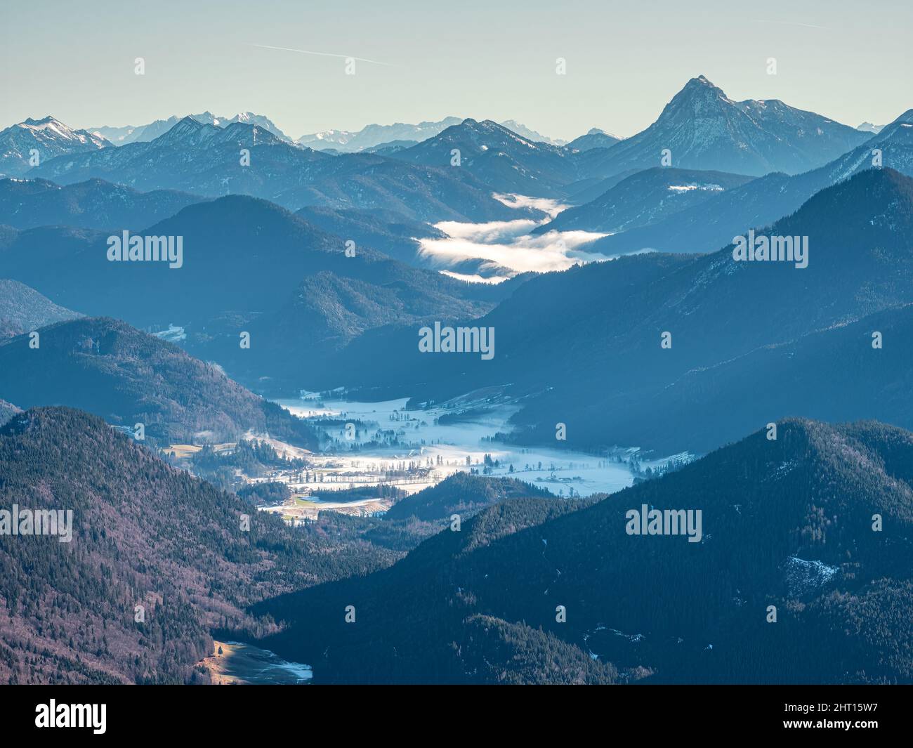 Bavarian Mountain Chain during the sunrise morning view Stock Photo - Alamy