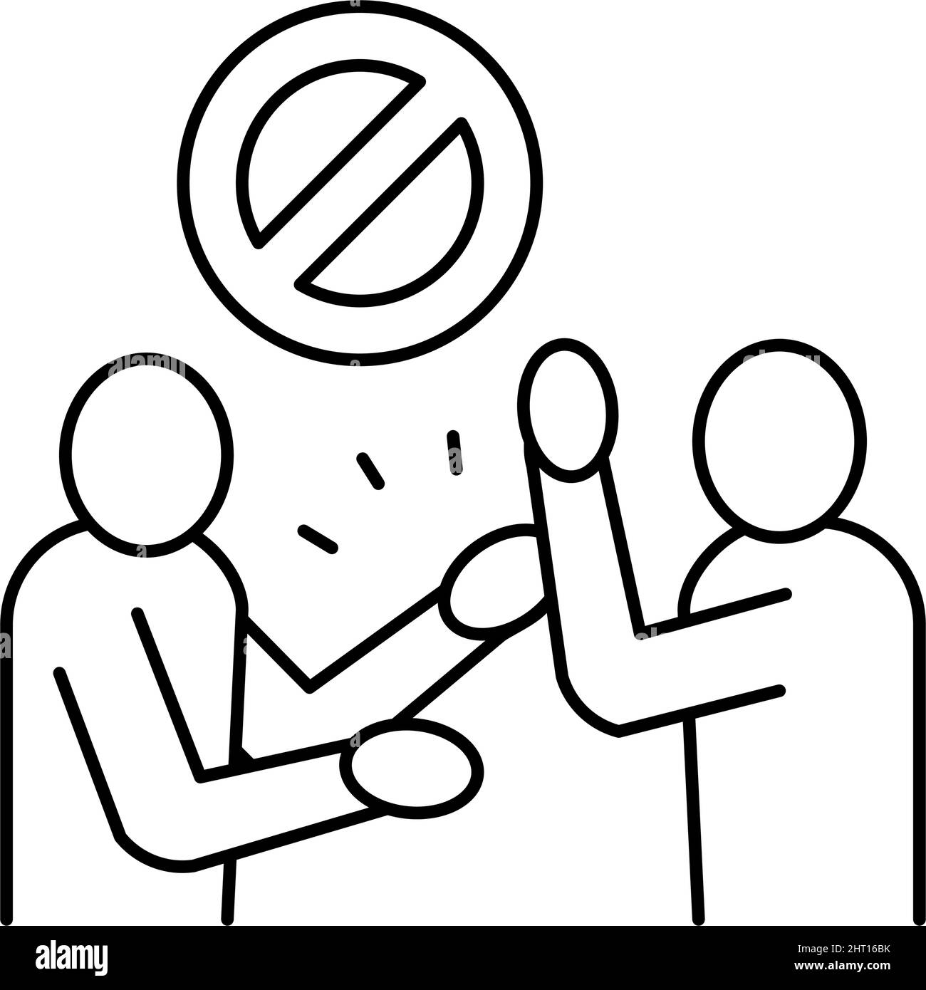 people fight poverty problem line icon vector illustration Stock Vector ...