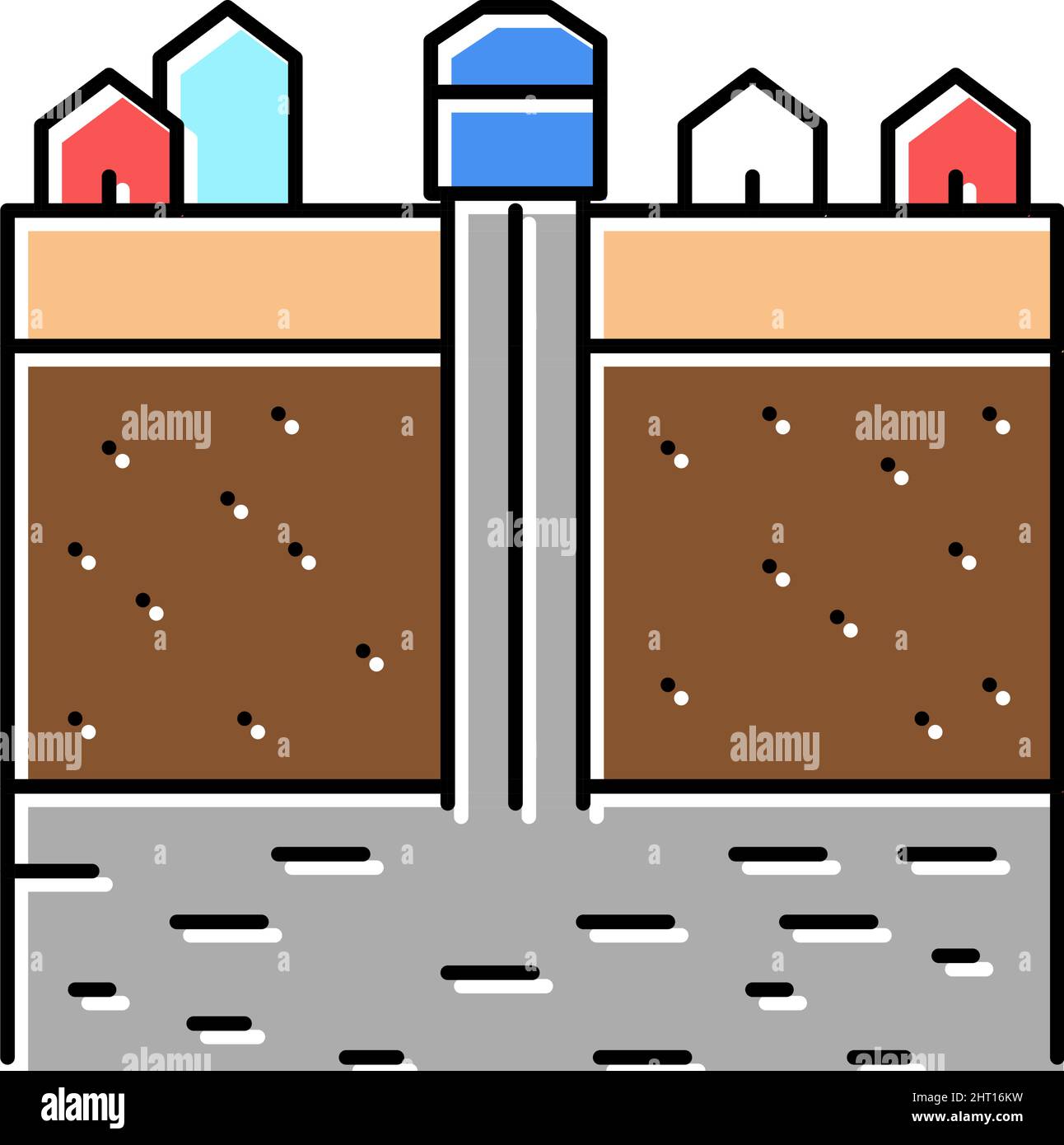 groundwater extraction color icon vector illustration Stock Vector ...