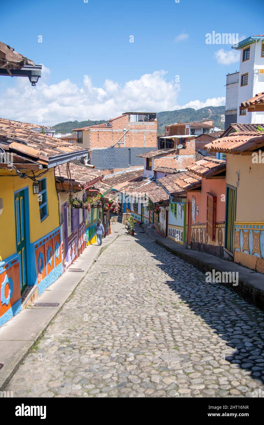 A street in the town of Guatape in Colombia Stock Photo - Alamy