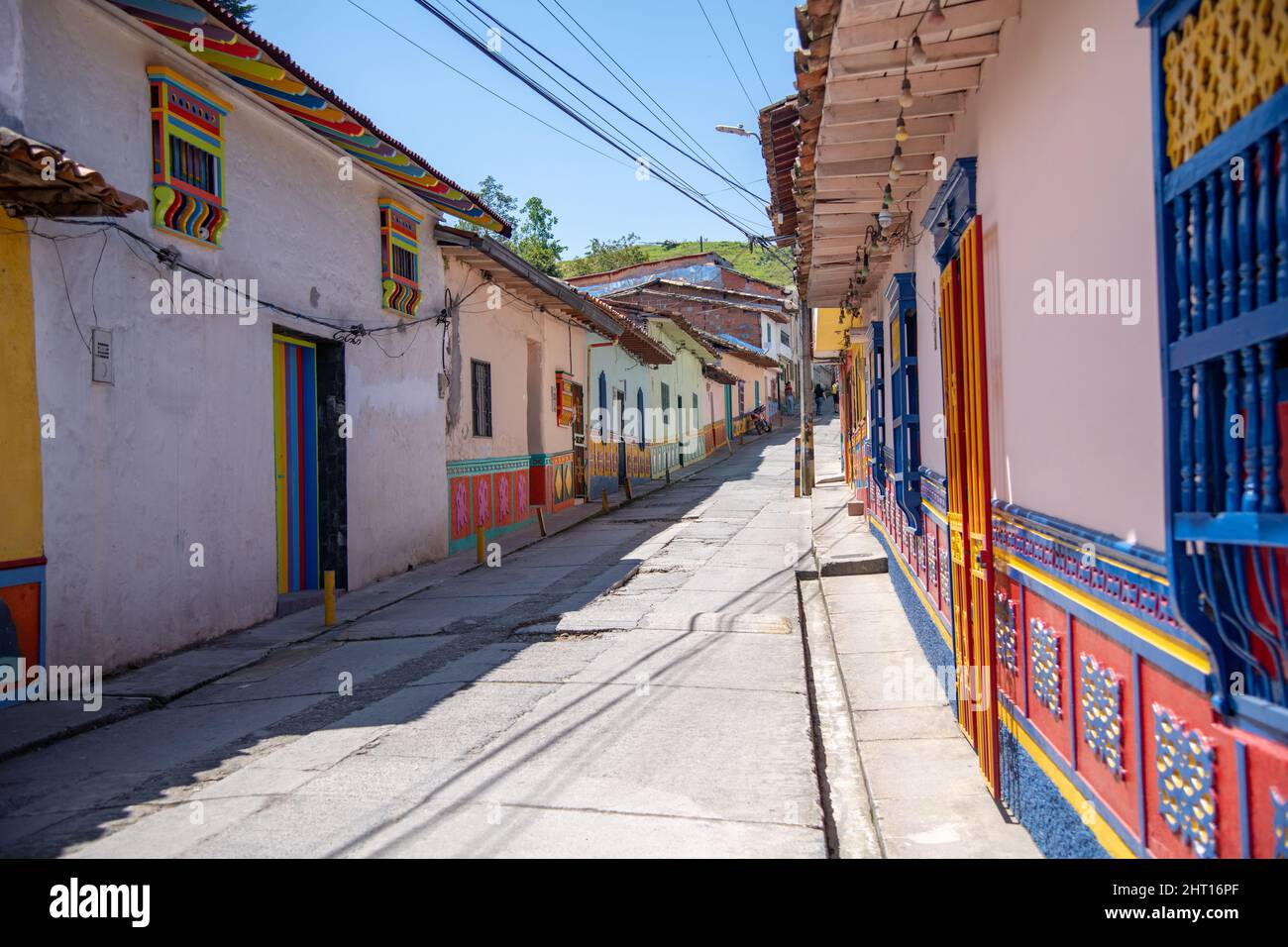 A street in the town of Guatape in Colombia Stock Photo - Alamy