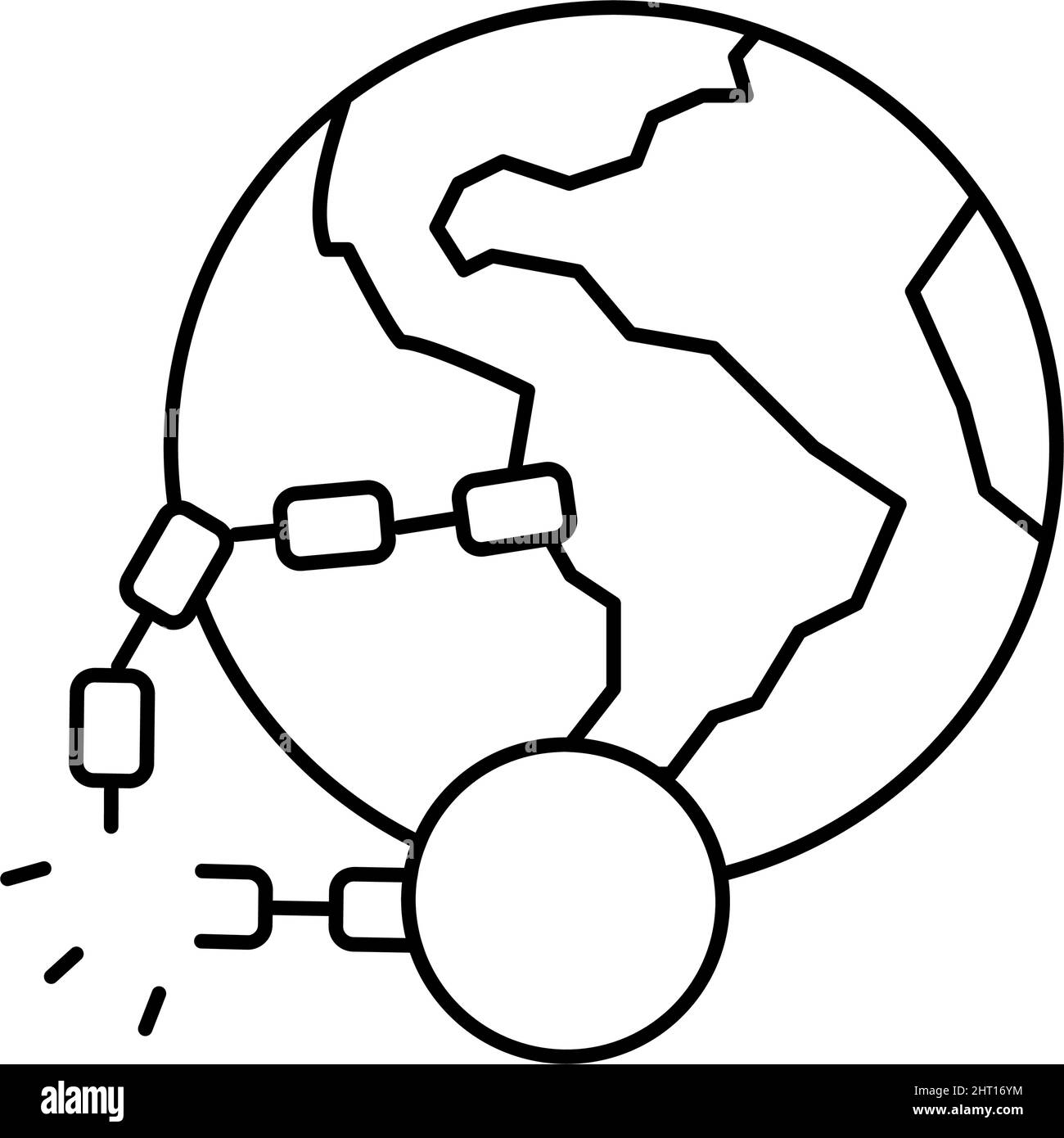 decolonization social problem line icon vector illustration Stock ...