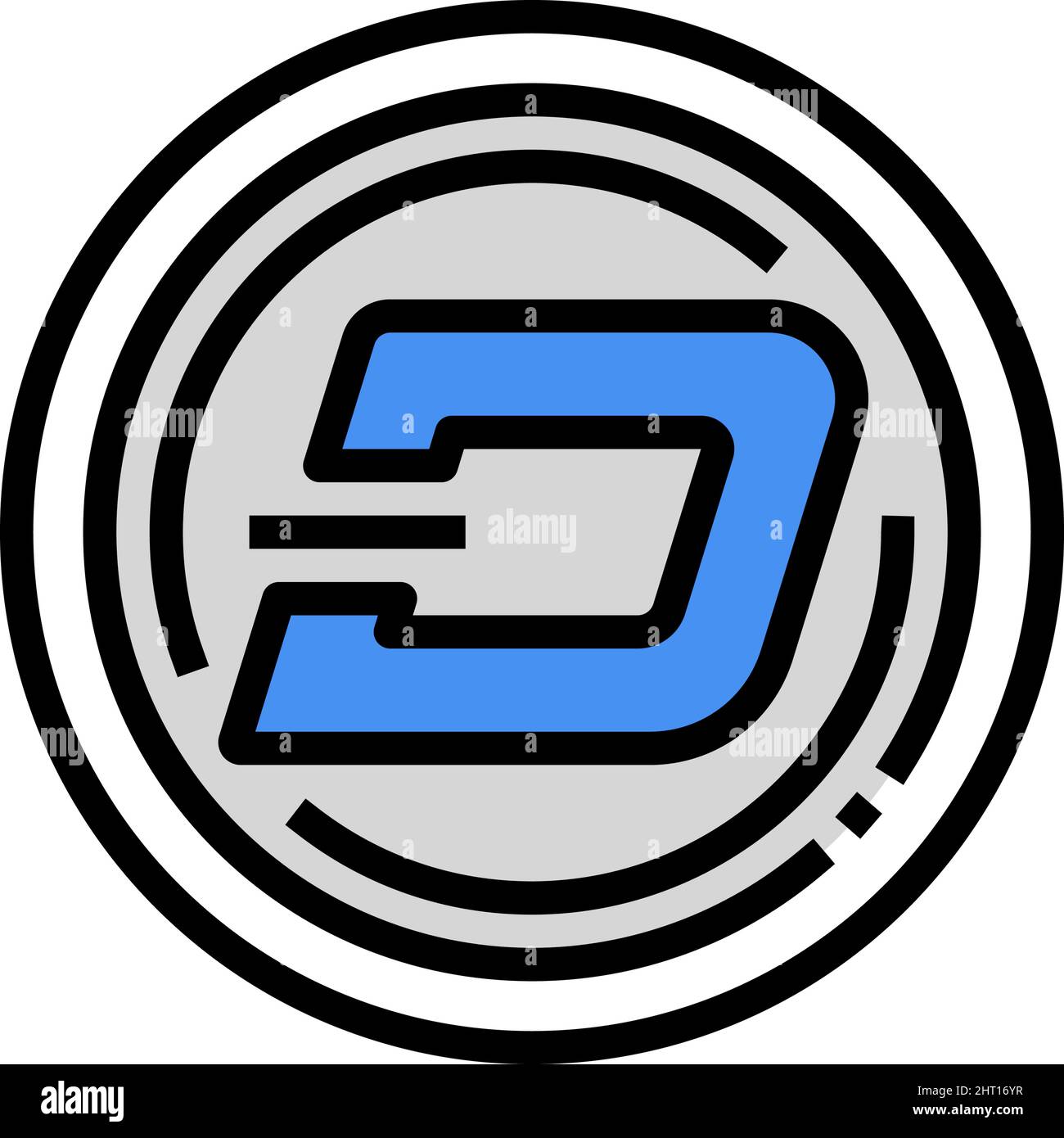 Dash cryptocurrency token symbol Cut Out Stock Images & Pictures - Alamy