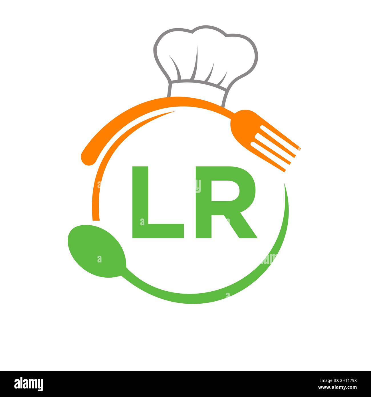 Letter la Restaurant Logo with Chef Hat Spoon And Fork Template ...