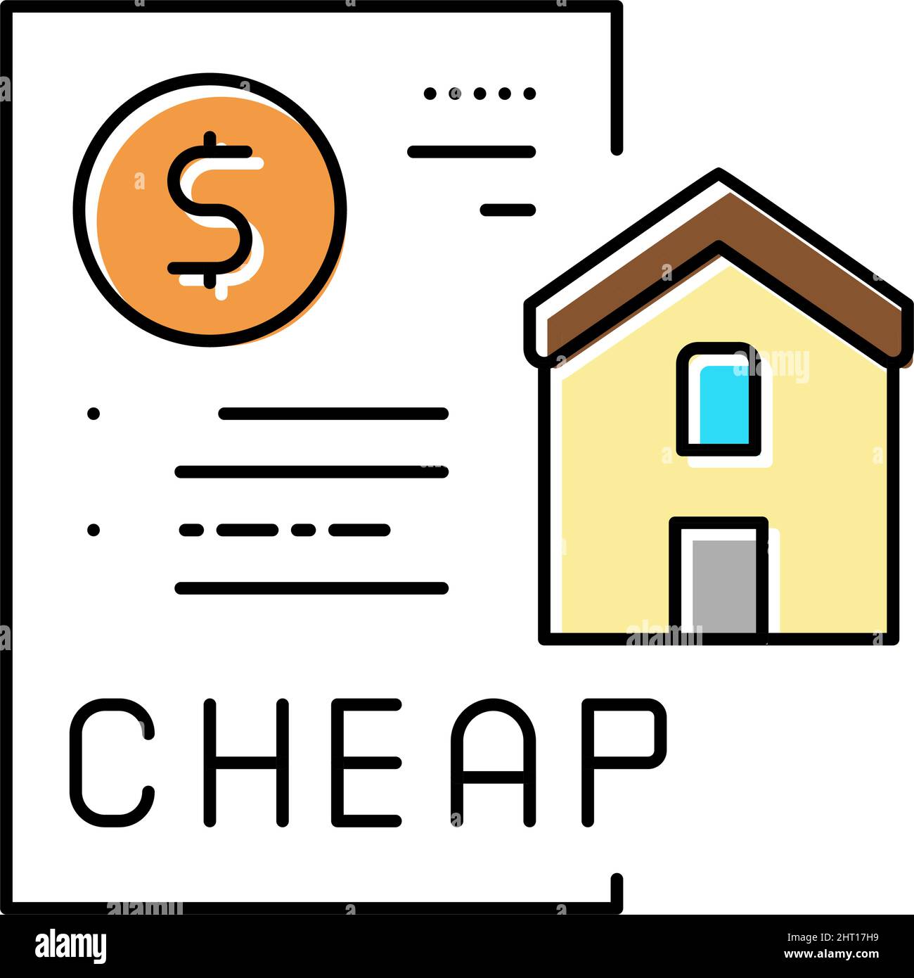 cheap house construction color icon vector illustration Stock Vector ...