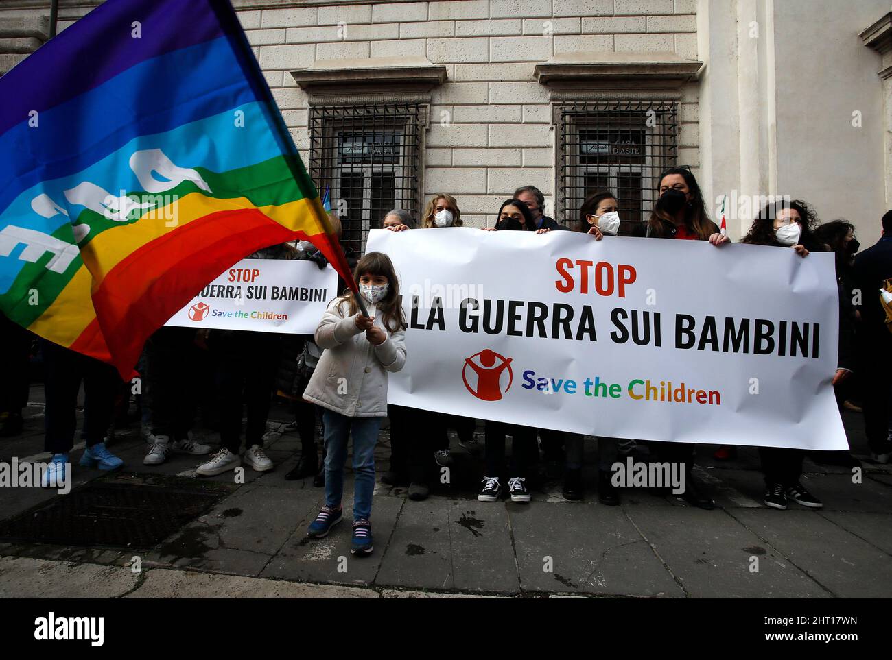 Rome, Italy. 26th Feb, 2022. Rome, Demonstration by CGIL CISL UIL and ...