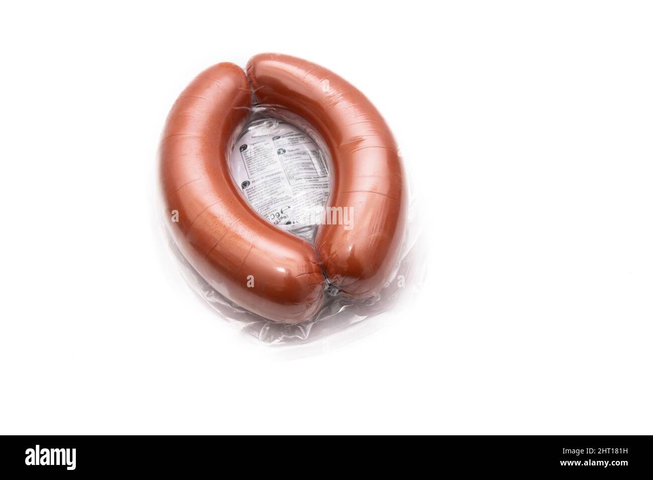 Packaged Fleischwurst, German Sausage. Isolated on white background ...
