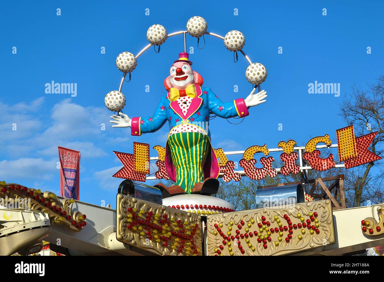 Amusement Shevchenko Park, carousel, clown in Odessa, Ukraine Stock ...