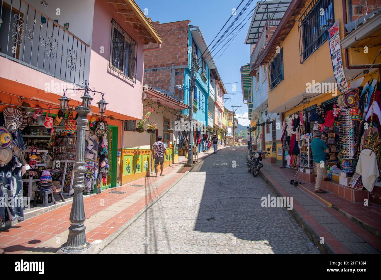 A street in the town of Guatape in Colombia Stock Photo - Alamy