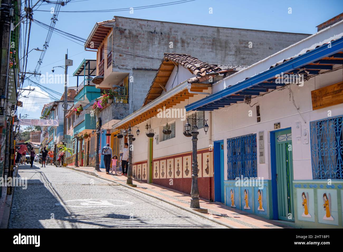 A street in the town of Guatape in Colombia Stock Photo - Alamy