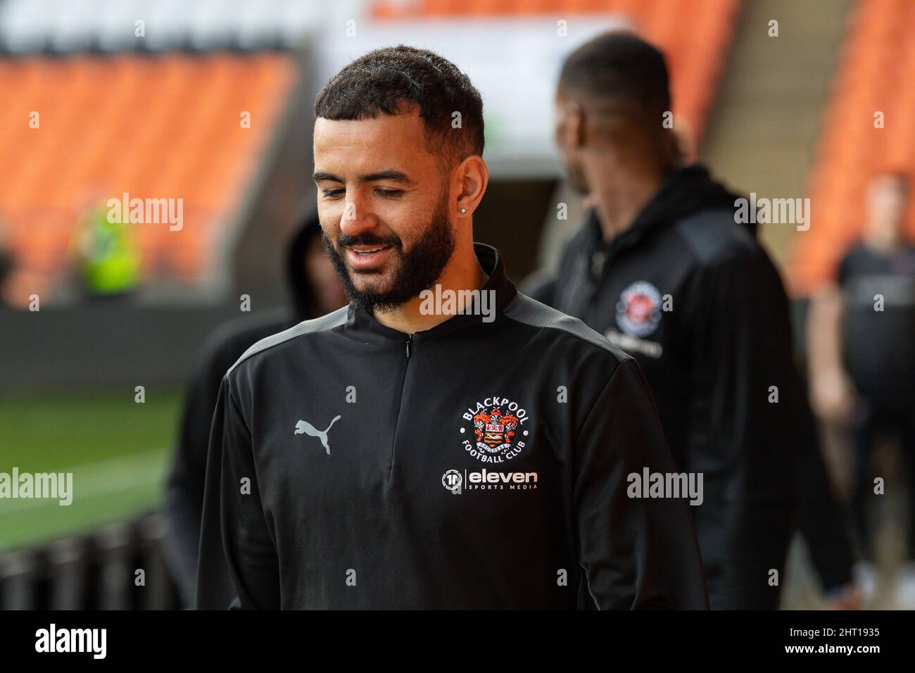 Kevin Stewart #6 of Blackpool arrives at Bloomfield Road Stock Photo ...