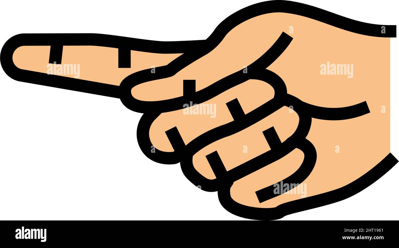 pointer hand gesture color icon vector illustration Stock Vector Image ...