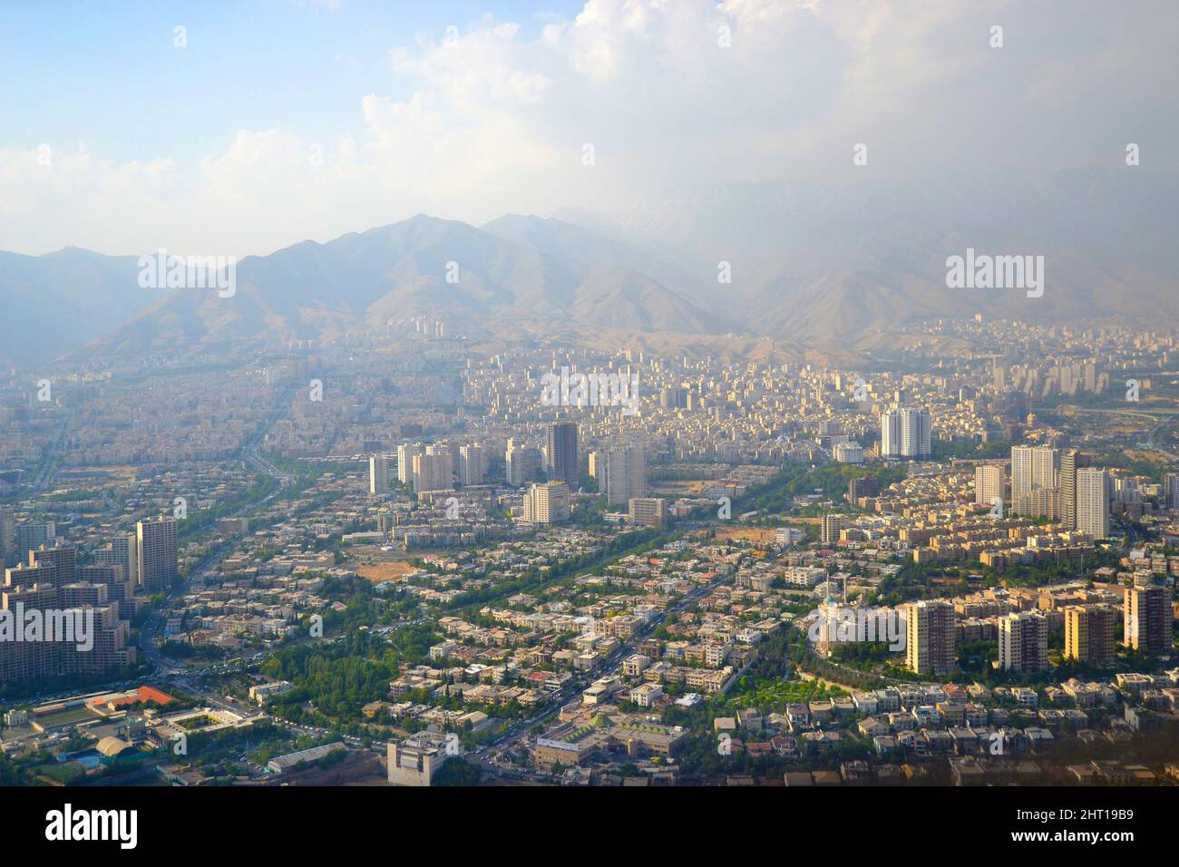 View of the Alborz Mountains from the Milad Tower (Borj-e Milad) in ...