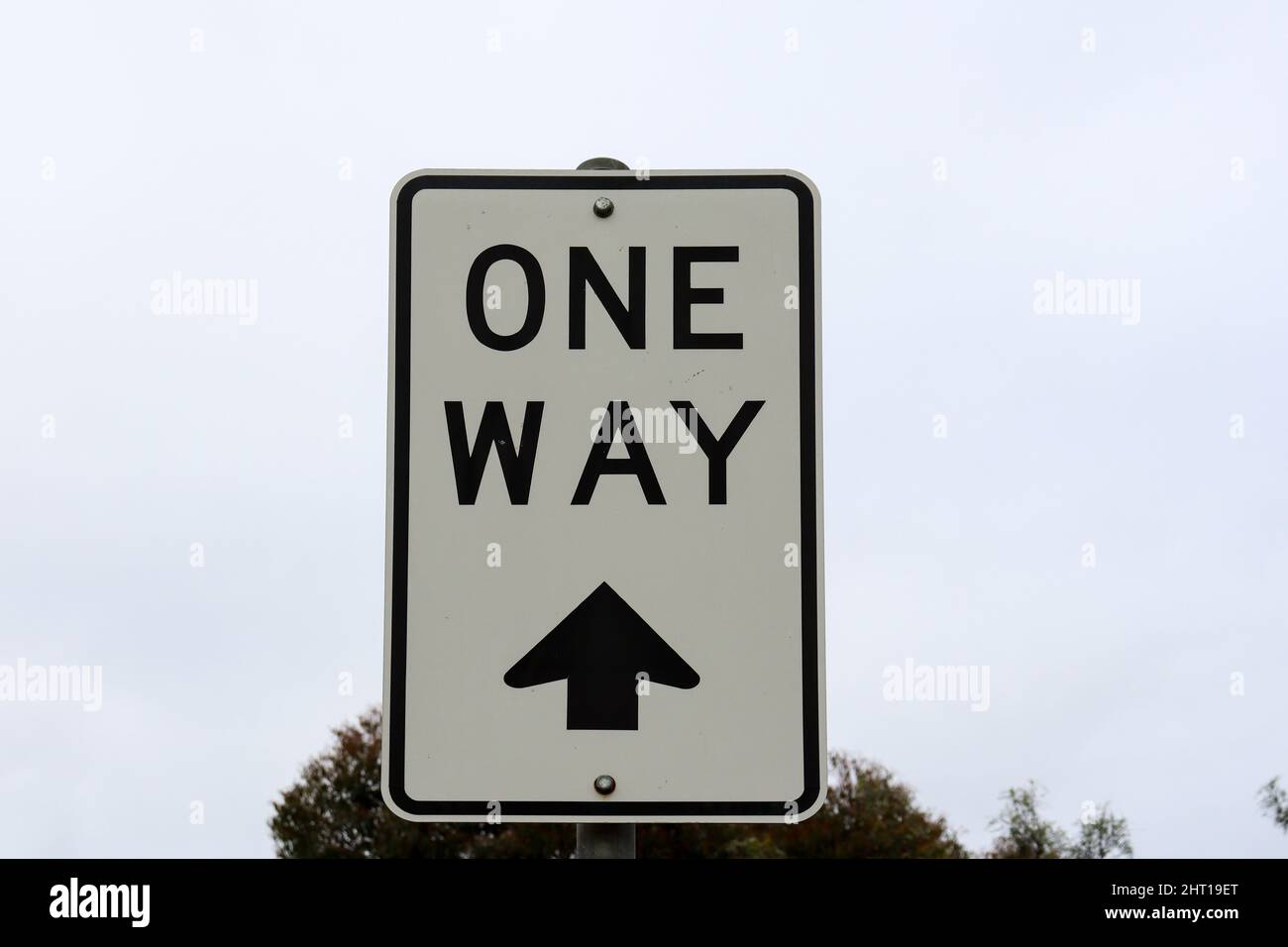 Low angle shot of a one way road sign Stock Photo - Alamy