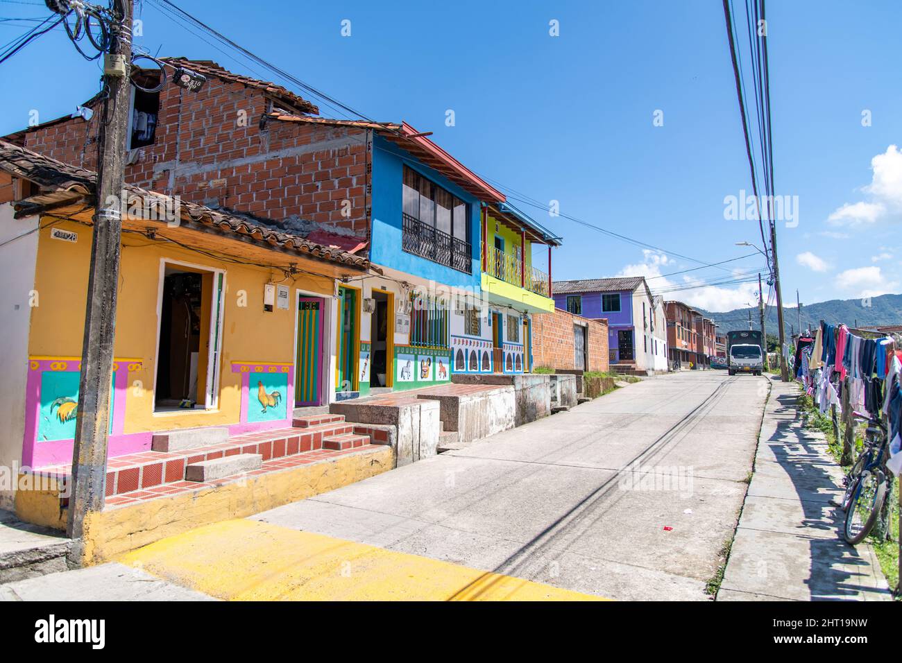 A street in the town of Guatape in Colombia Stock Photo - Alamy