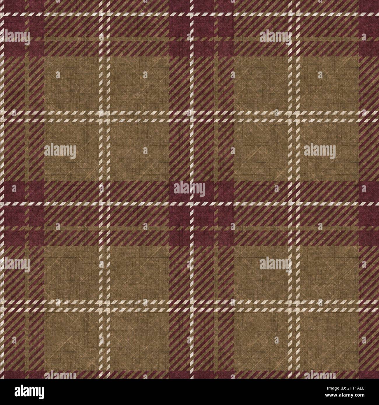 Sepia brown neutral woven plaid texture background. Seamless old worn ...