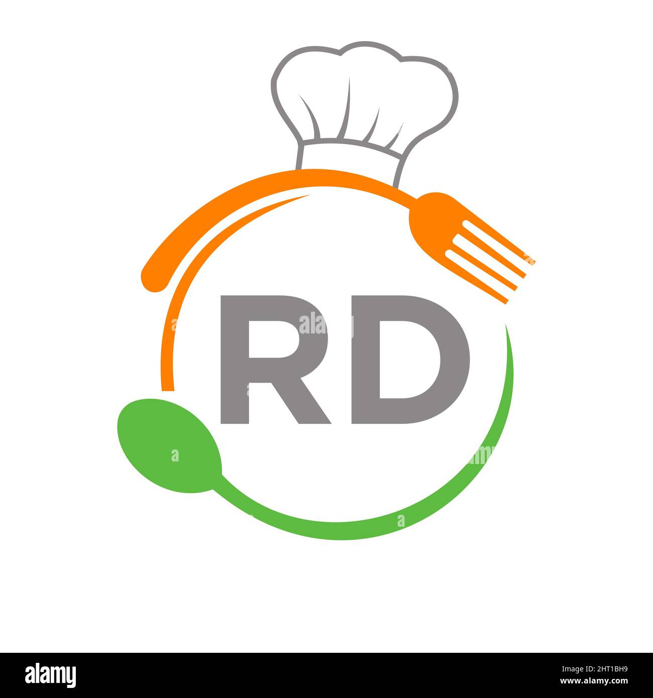 Letter RD Restaurant Logo with Chef Hat Spoon And Fork Template ...