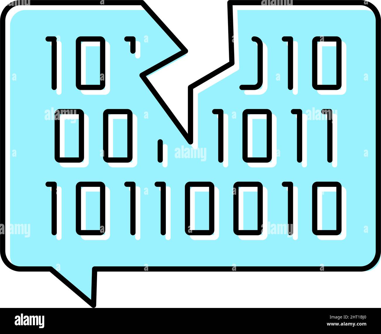 hacked password binary code color icon vector illustration Stock Vector ...