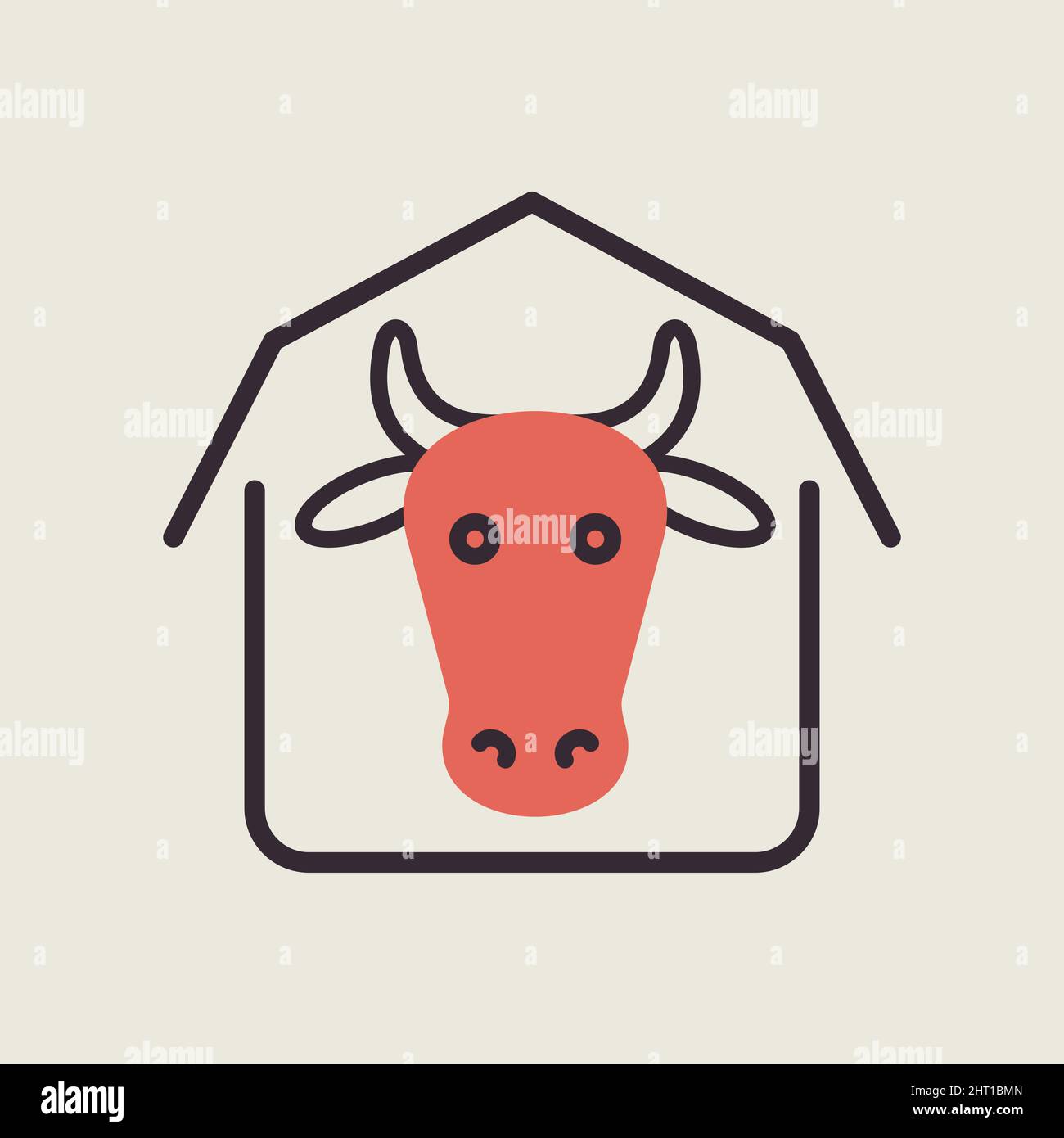 Cowshed flat icon. Farm animal sign. Graph symbol for your web site ...