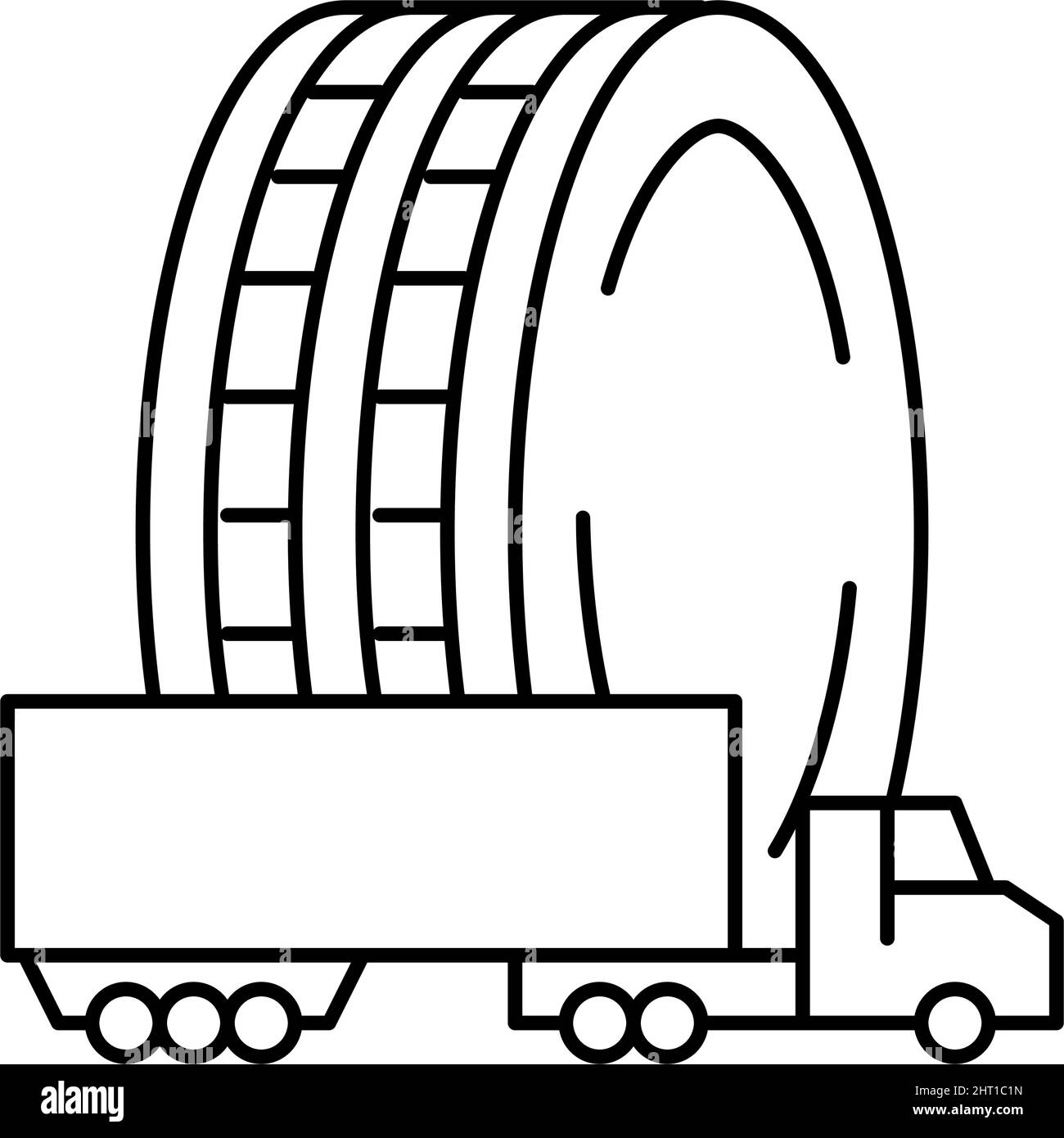 commercial truck tires line icon vector illustration Stock Vector Image ...
