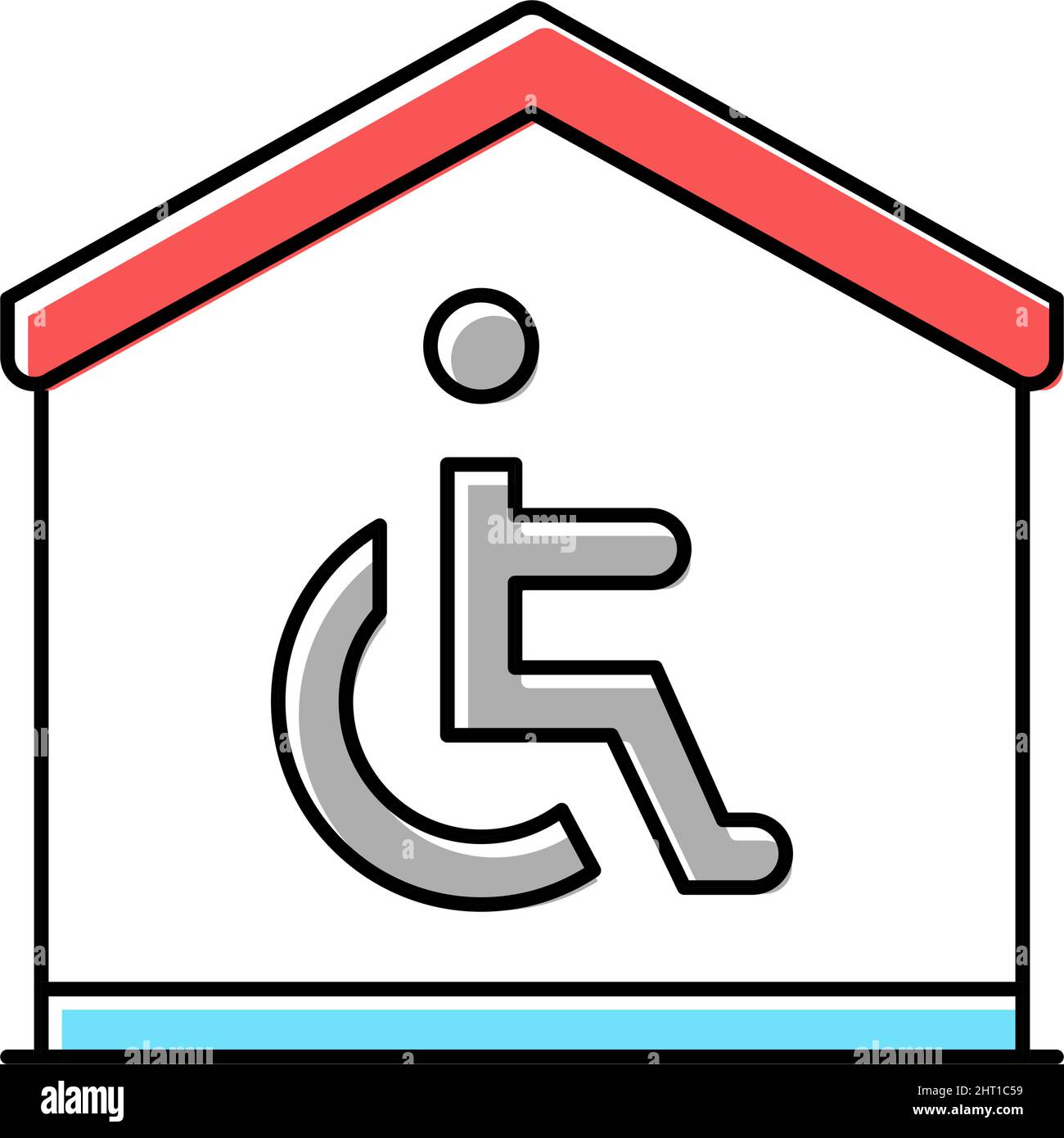 house for disabled color icon vector illustration Stock Vector Image ...