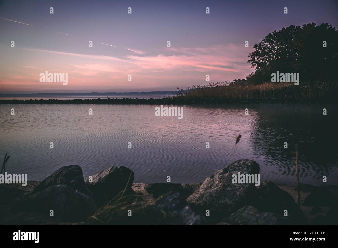 Sunrise over the Tyler's Beach on the river Stock Photo - Alamy
