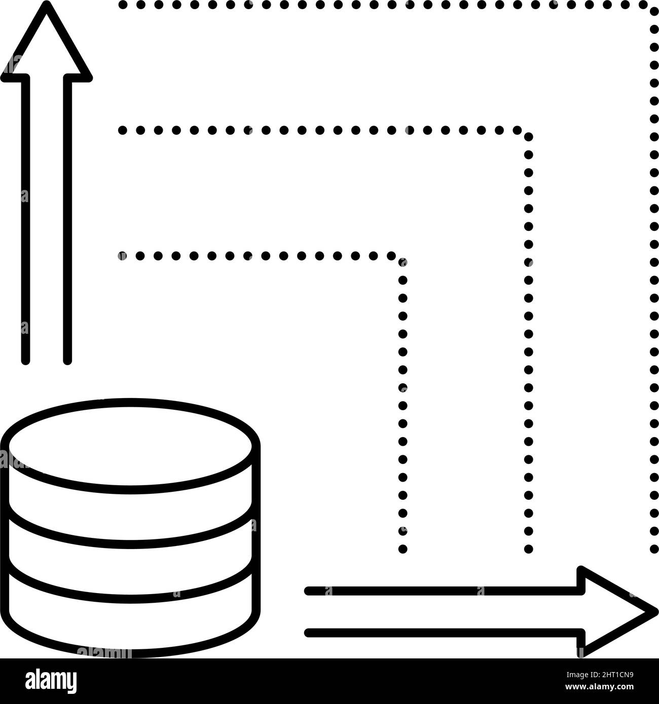 graphic monitoring digital processing line icon vector illustration ...