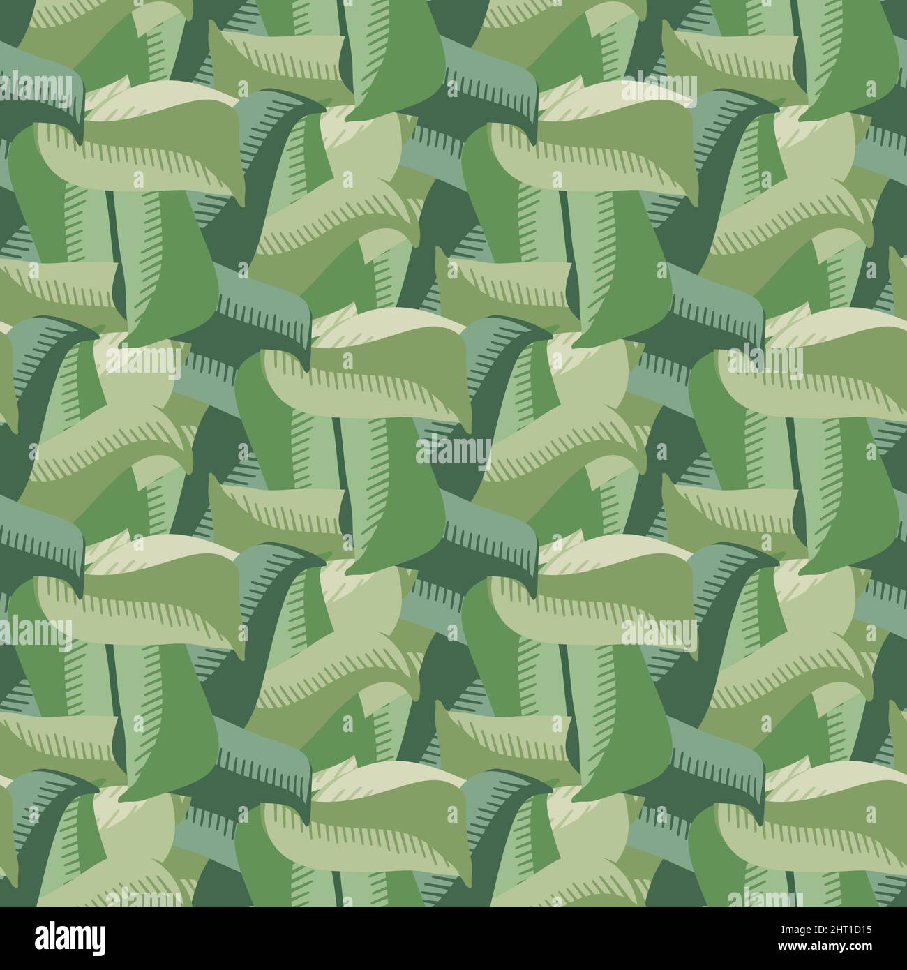 Serrated leaves abstract 1920s Bauhaus style seamless vector pattern ...