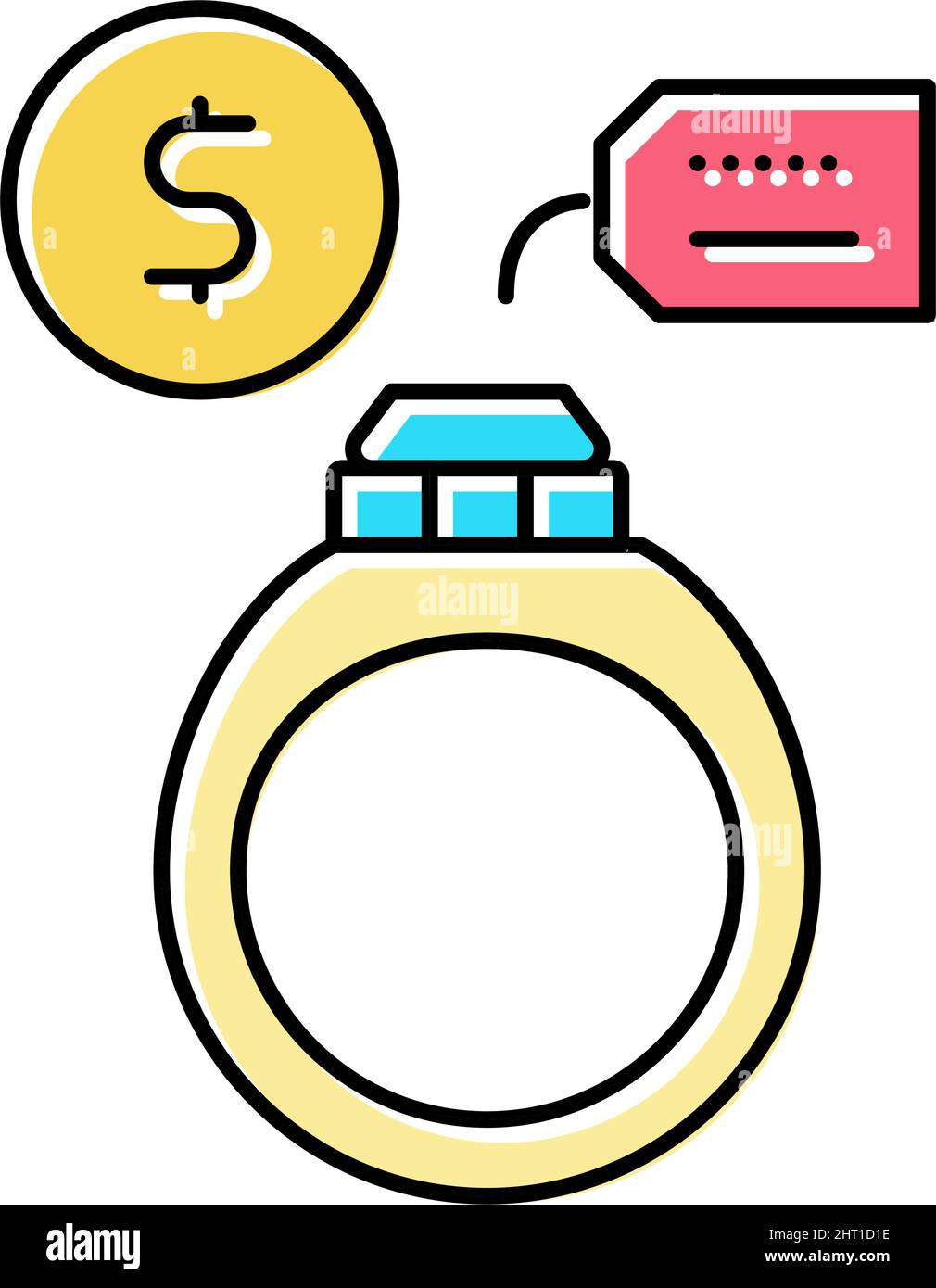 ring rental color icon vector illustration sign Stock Vector Image ...