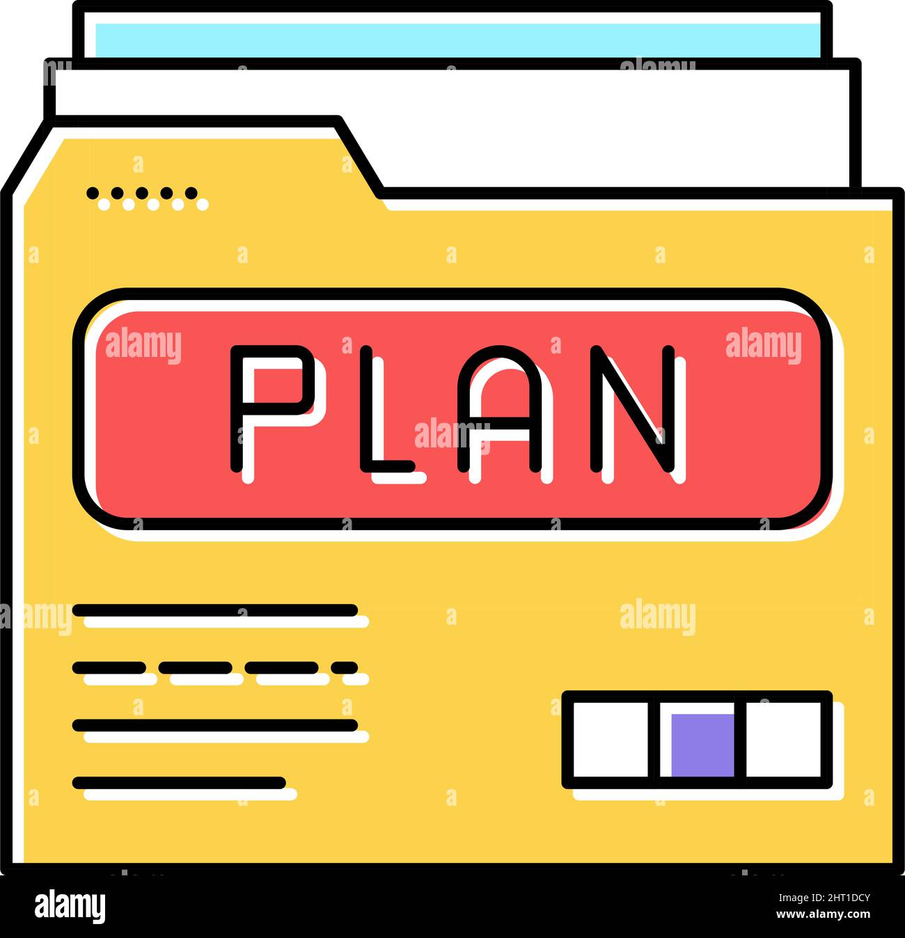 plan folder color icon vector color illustration Stock Vector Image ...