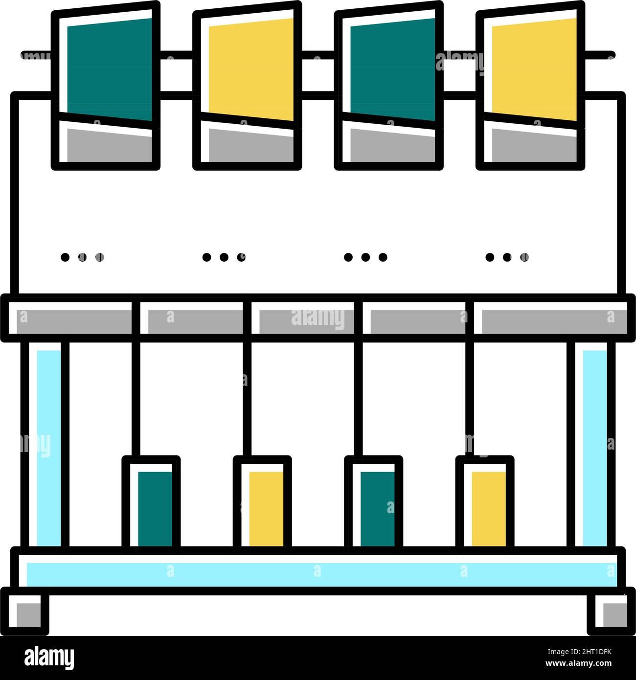 industrial embroidery machine color icon vector illustration Stock ...
