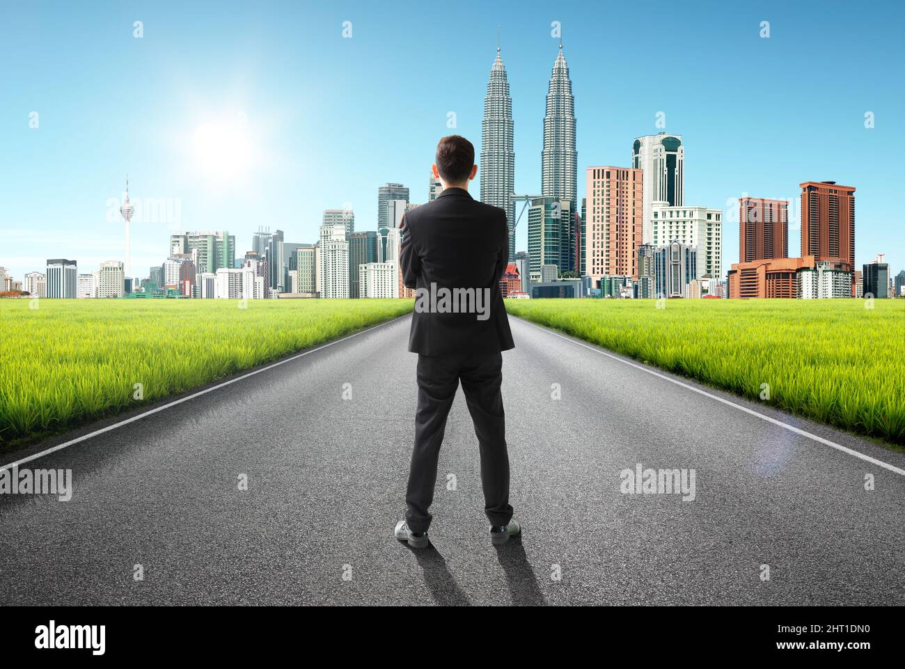 Man looking ahead road hi-res stock photography and images - Alamy