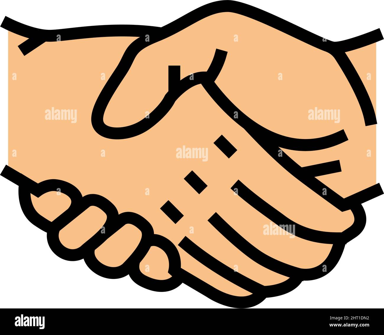handshake with hand color icon vector illustration Stock Vector Image ...