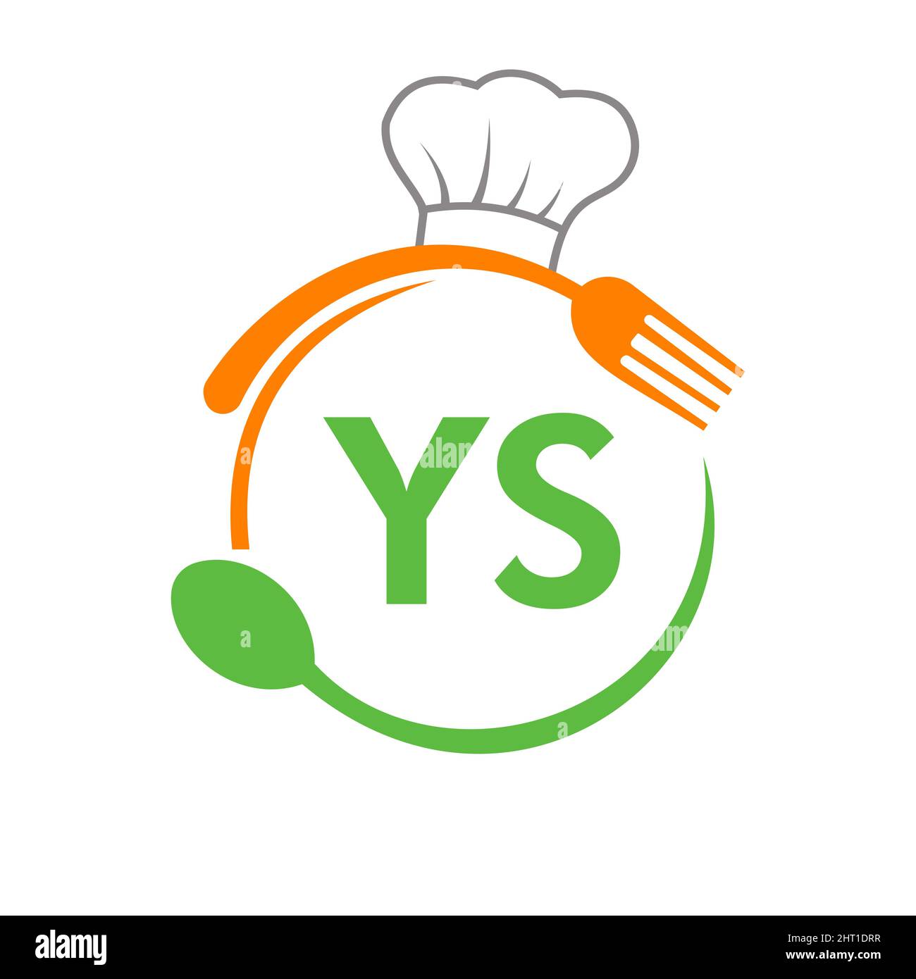 Letter YS Restaurant Logo with Chef Hat Spoon And Fork Template ...