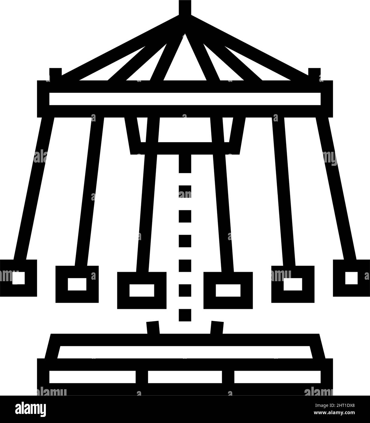 swing carousel line icon vector illustration Stock Vector Image & Art ...