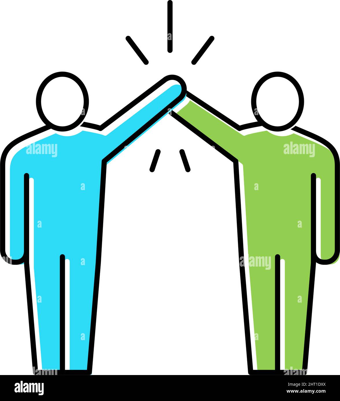 colleagues greeting color icon vector color illustration Stock Vector ...