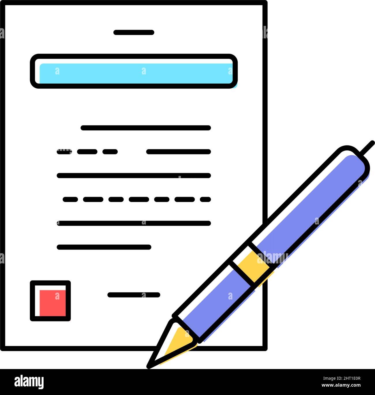 agreement signing color icon vector illustration Stock Vector Image ...