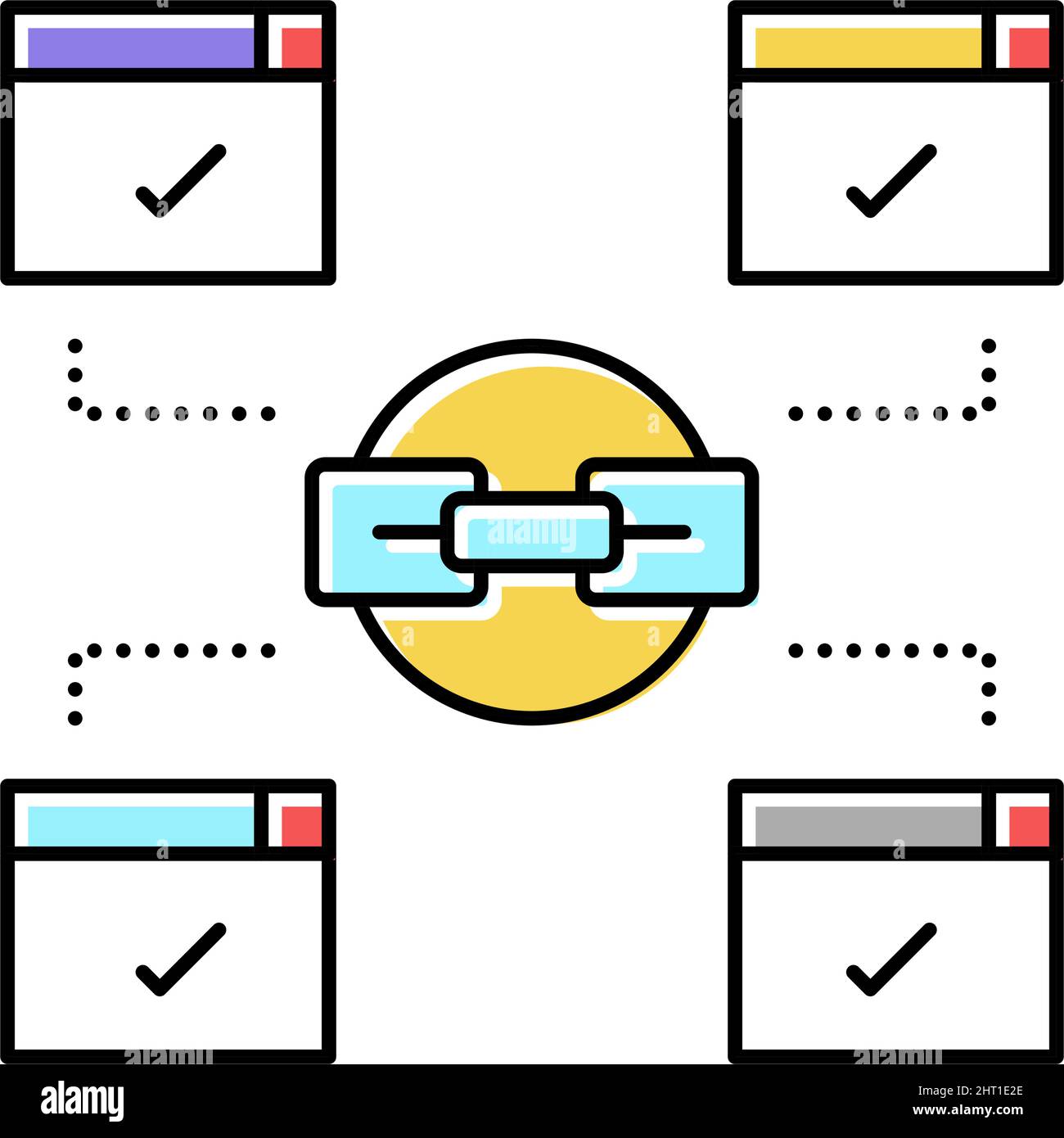 relevant outbound links color icon vector illustration Stock Vector ...