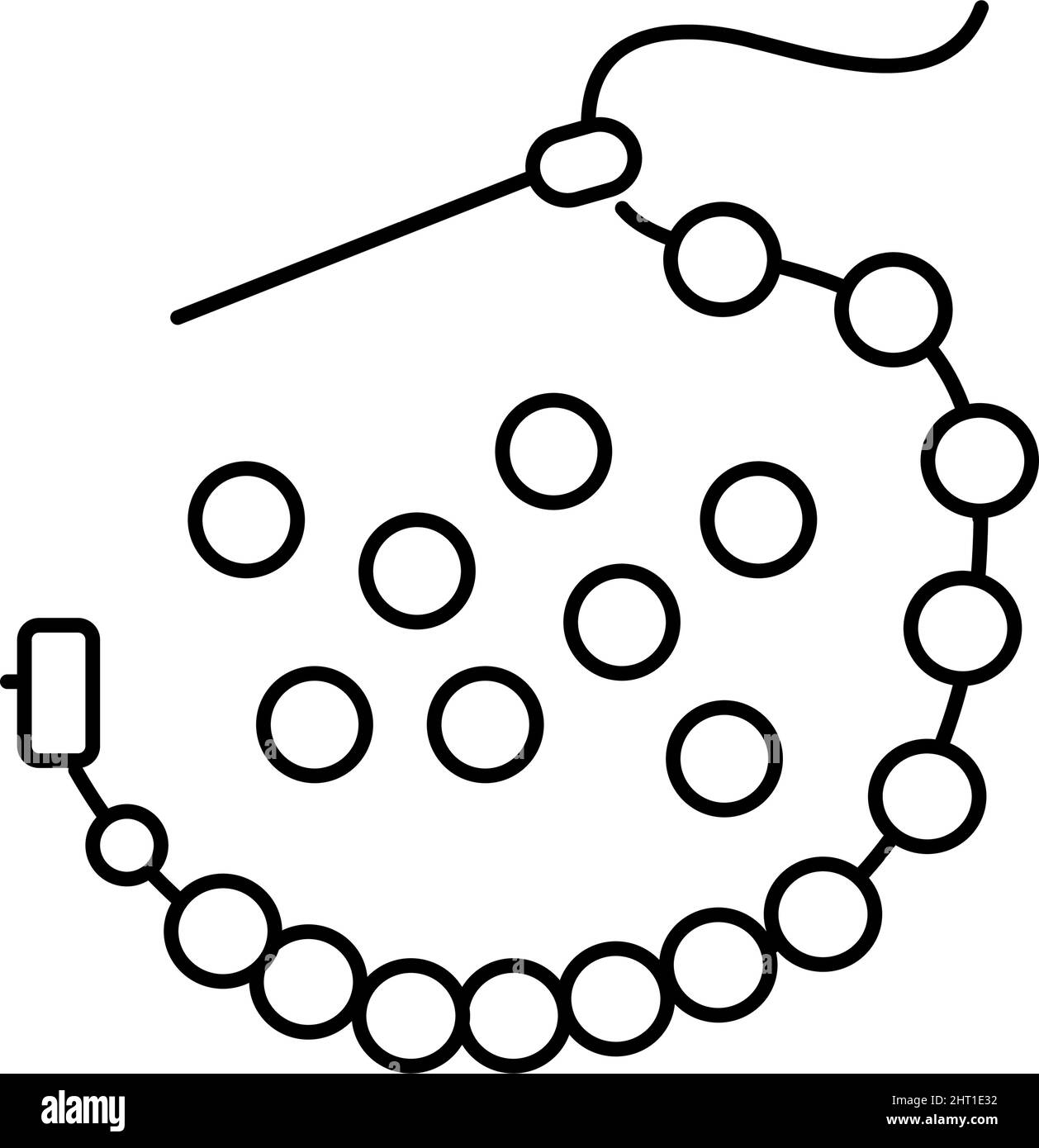 needle bead line icon vector illustration Stock Vector Image & Art - Alamy
