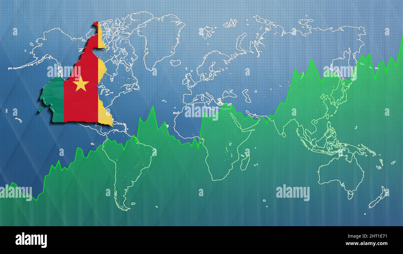 Map of Cameroon, financial success, economy growth Stock Photo - Alamy
