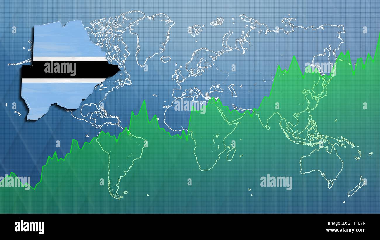 Map of Botswana, financial success, economy growth Stock Photo - Alamy
