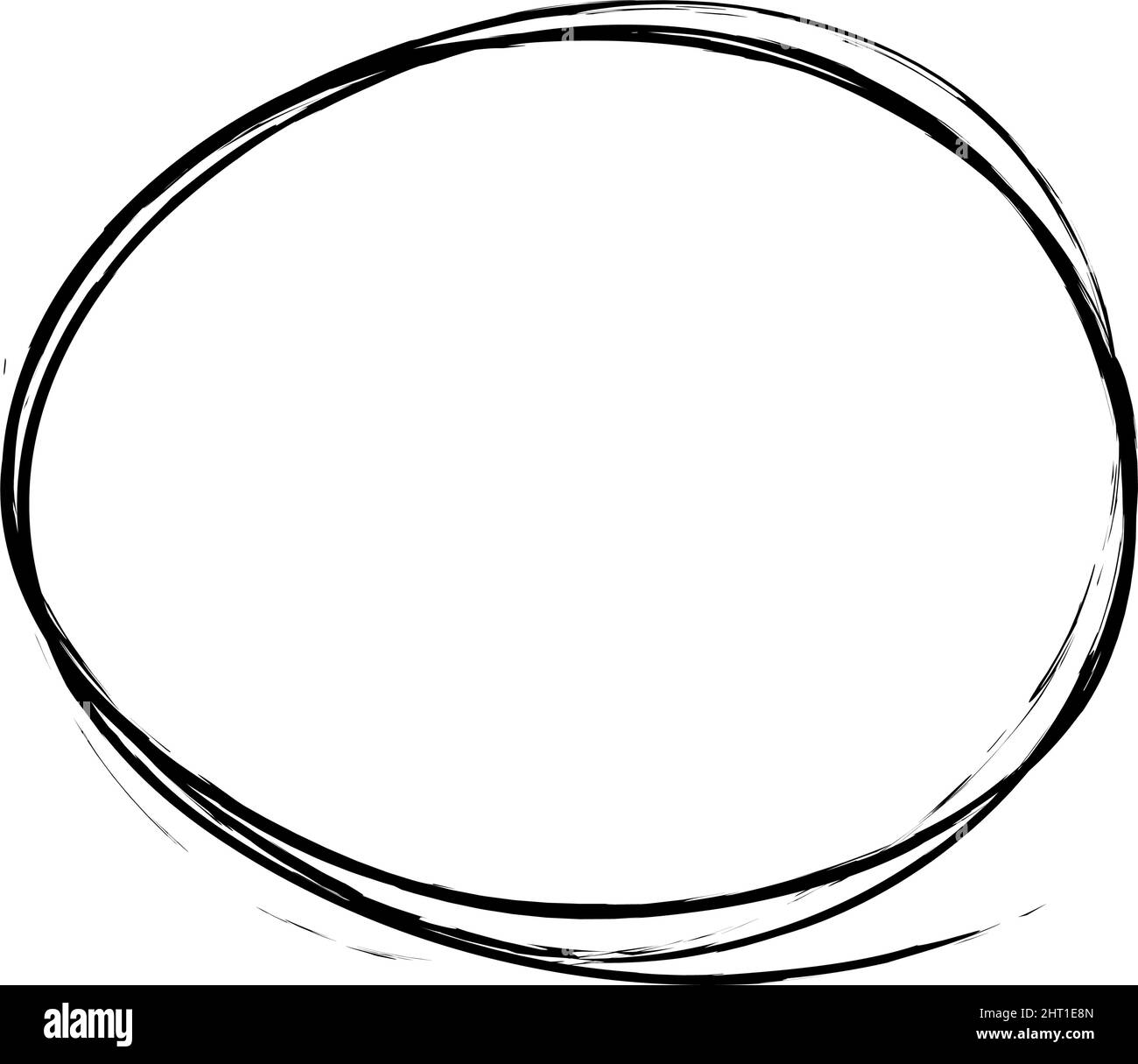 Grungy round scribble circle handdrawn vector clipart illustration ...