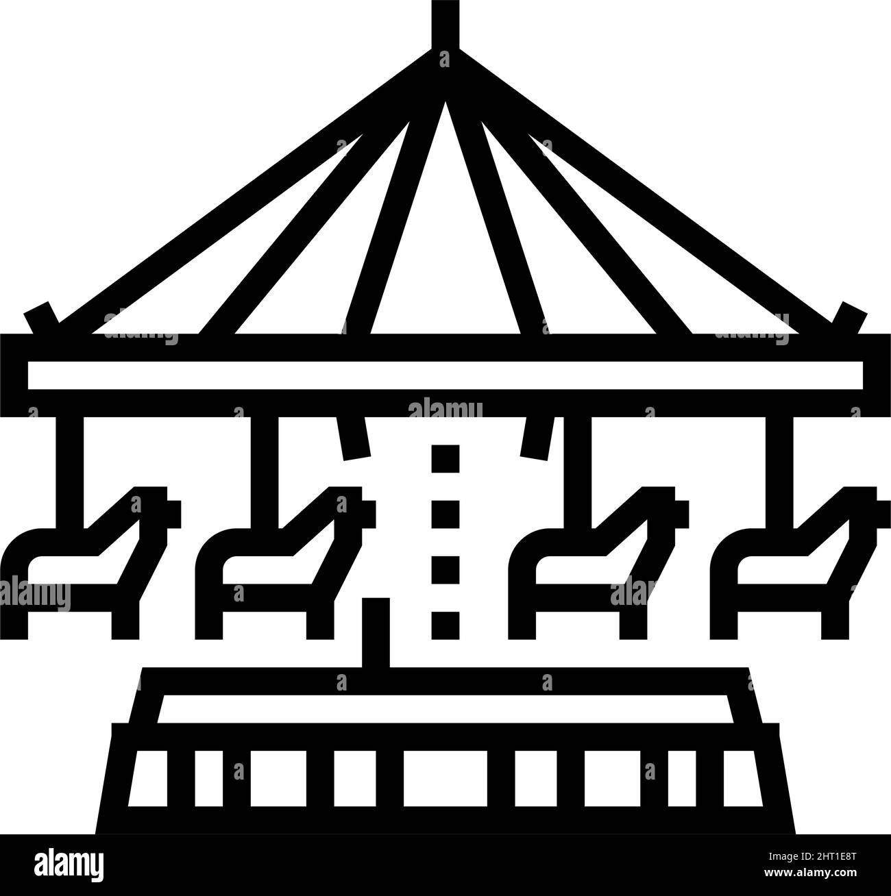 carousel amusement park line icon vector illustration Stock Vector ...