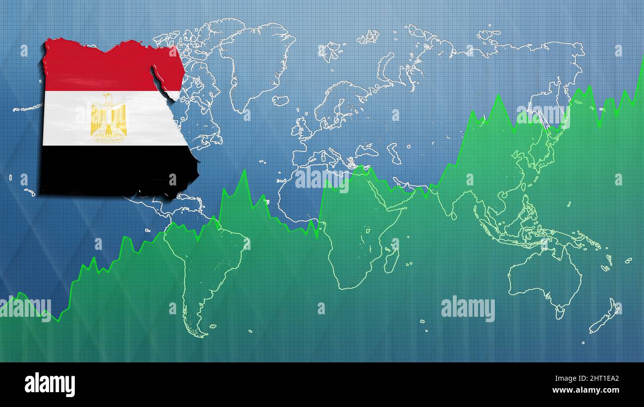 Map of Egypt, financial success, economy growth Stock Photo - Alamy