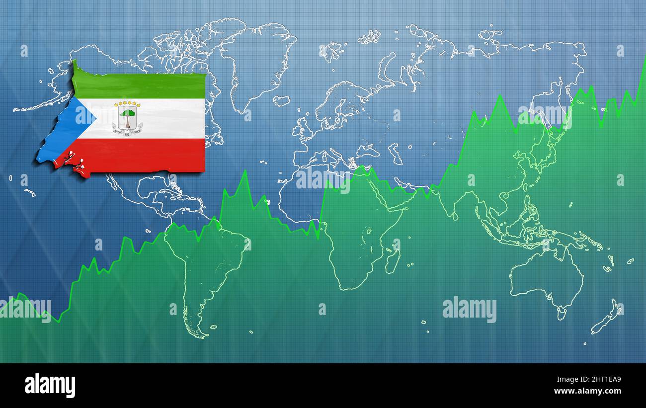 Map of Equatorial Guinea, financial success, economy growth Stock Photo ...