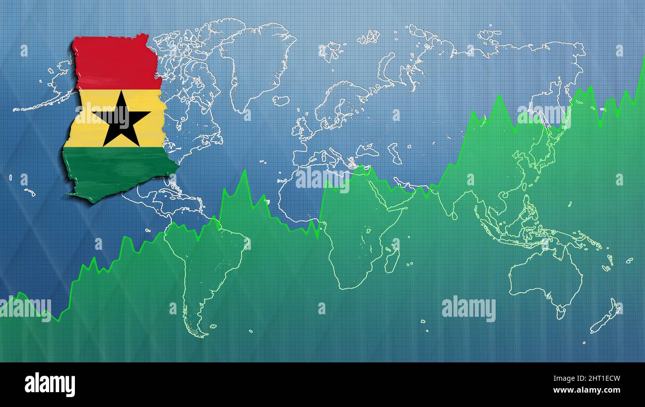 Map of Ghana, financial success, economy growth Stock Photo - Alamy