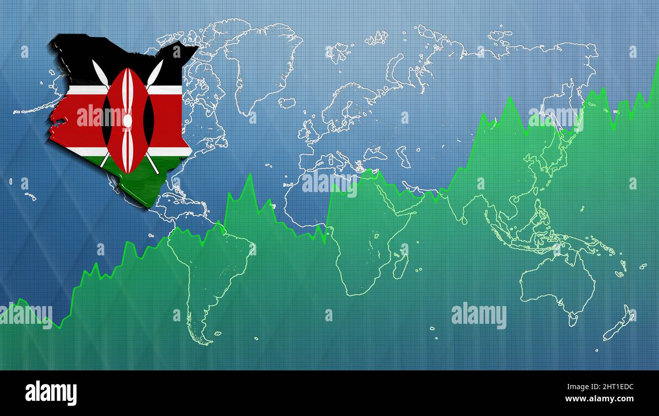 Map of Kenya, financial success, economy growth Stock Photo - Alamy