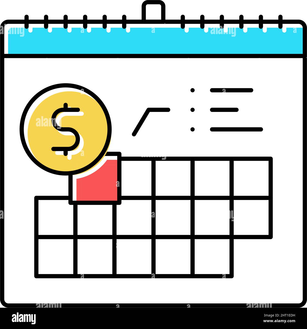 date for payment subscription color icon vector illustration Stock ...