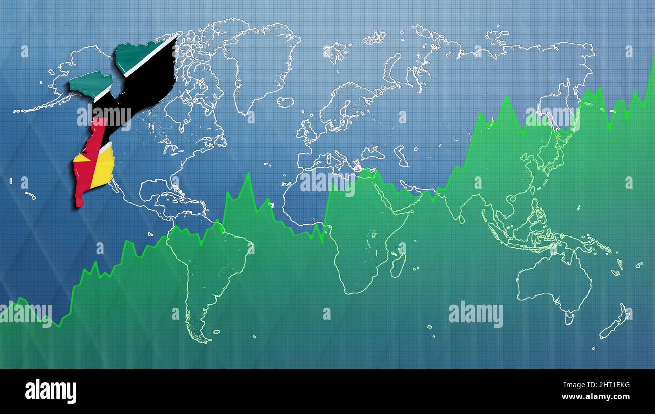 Map of Mozambique, financial success, economy growth Stock Photo - Alamy